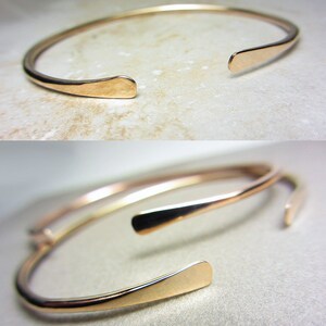 14K Gold Filled Cuff Bracelet Stacking Bracelet Rose Gold Open Bangle ...