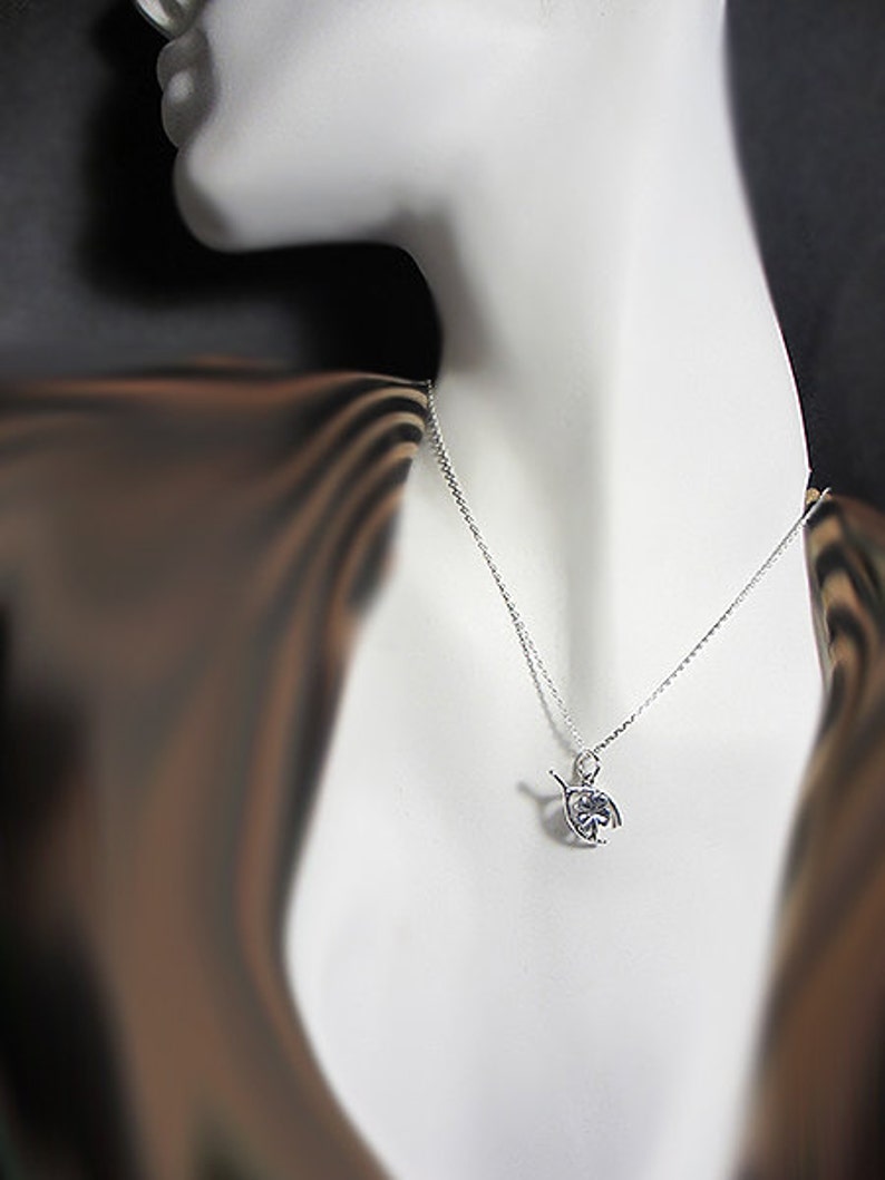 925 Sterling Silver Good Luck Necklace Lucky four leaf clover | Etsy