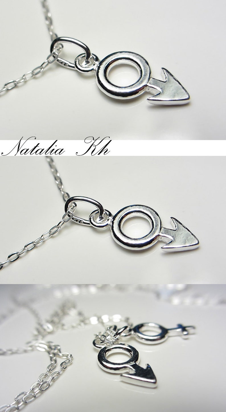 925 Sterling Silver Male Symbol Necklace Female Symbol Venus | Etsy