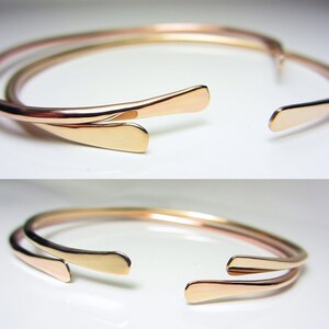 14K Gold Filled Cuff Bracelet Stacking Bracelet Rose Gold Open Bangle ...
