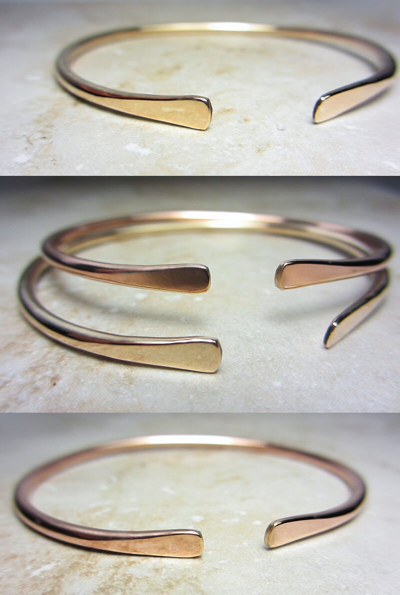 14K Gold Cuff Bracelet Stacking Bracelet Rose Gold Open Bangle | Etsy