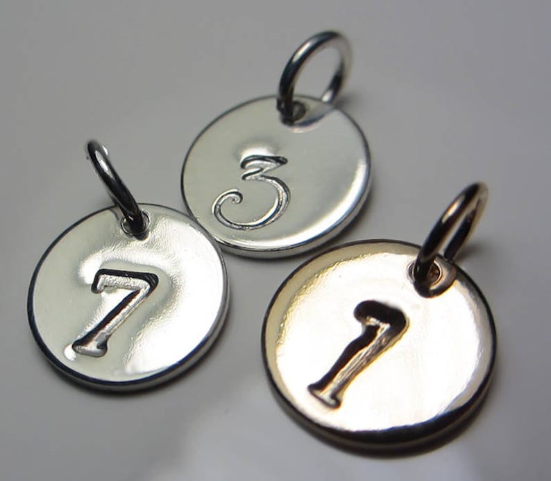 925 Sterling Silver OR 14K Gold Filled Small Monogram Disc | Etsy