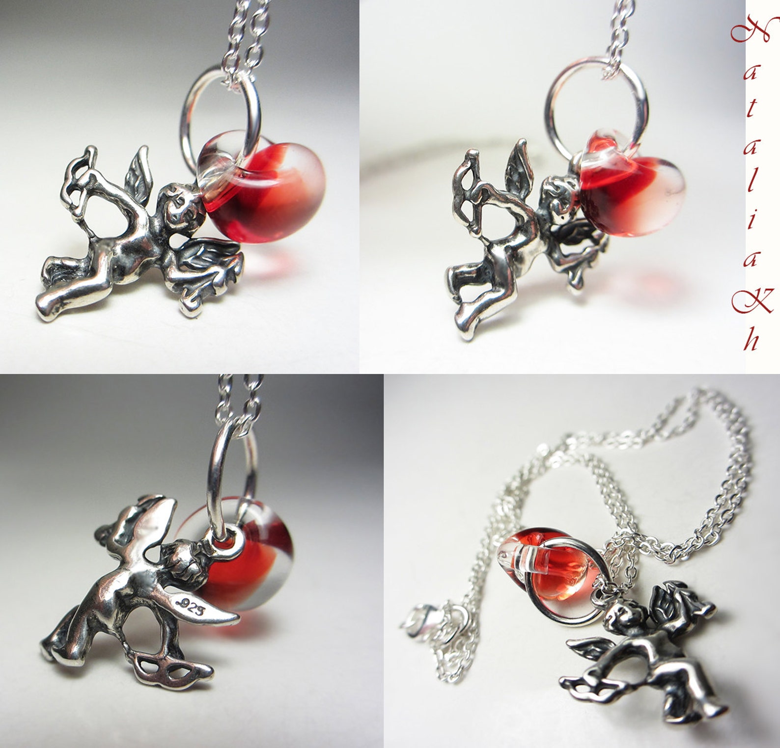 925 Sterling Silver Cupid Necklace Cupidon Pendant Love - Etsy Canada