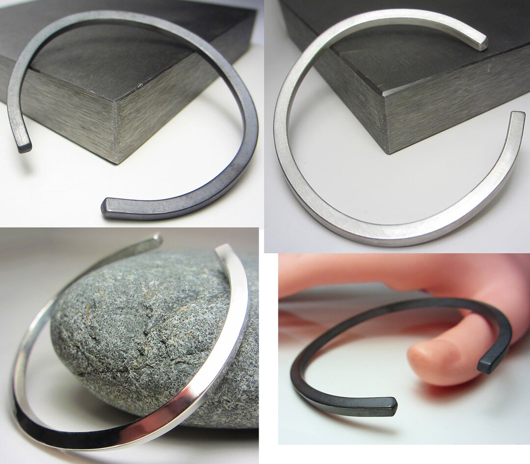 Solid Sterling Silver Cuff Bracelet Stacking Thick Cuff Open Bangle ...