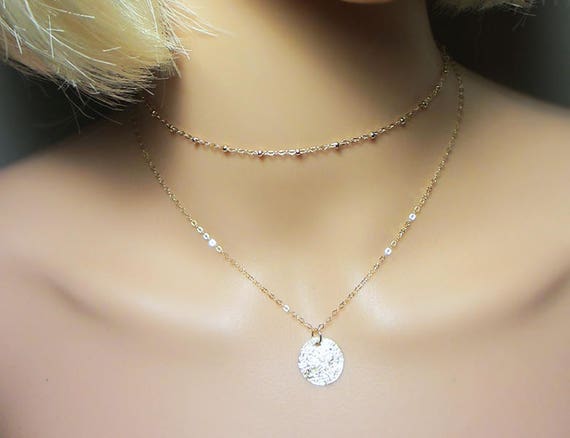 Delicate Layering Necklace 14kt Gold Filled Beaded Necklace | Etsy