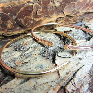 14K Gold Cuff Bracelet Stacking Bracelet Rose Gold Open Bangle Bracelet ...