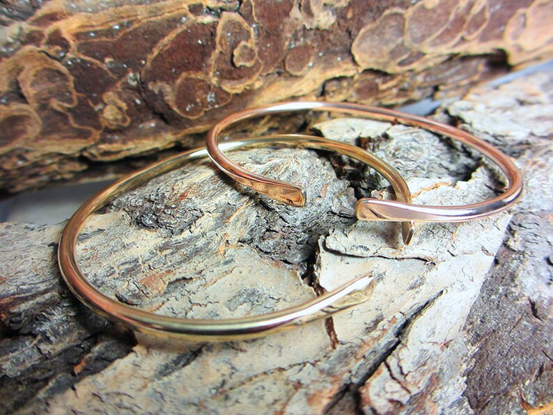 14K Gold Cuff Bracelet Stacking Bracelet Rose Gold Open Bangle Bracelet ...