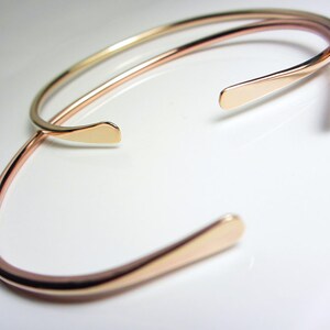 14K Gold Filled Cuff Bracelet Stacking Bracelet Rose Gold Open Bangle ...