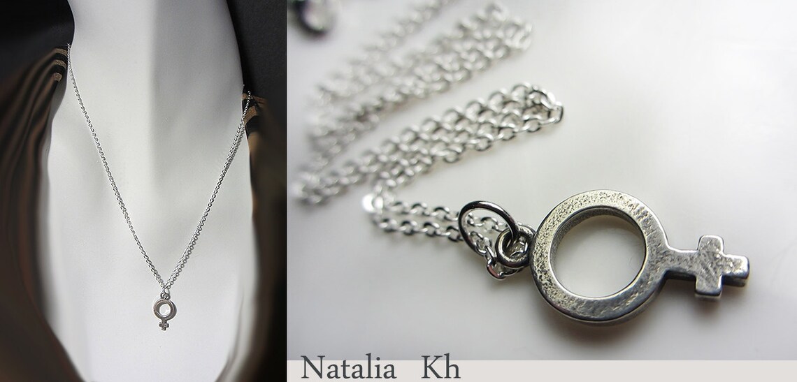 925 Sterling Silver Male Symbol Necklace Venus Symbol Male Sign ...