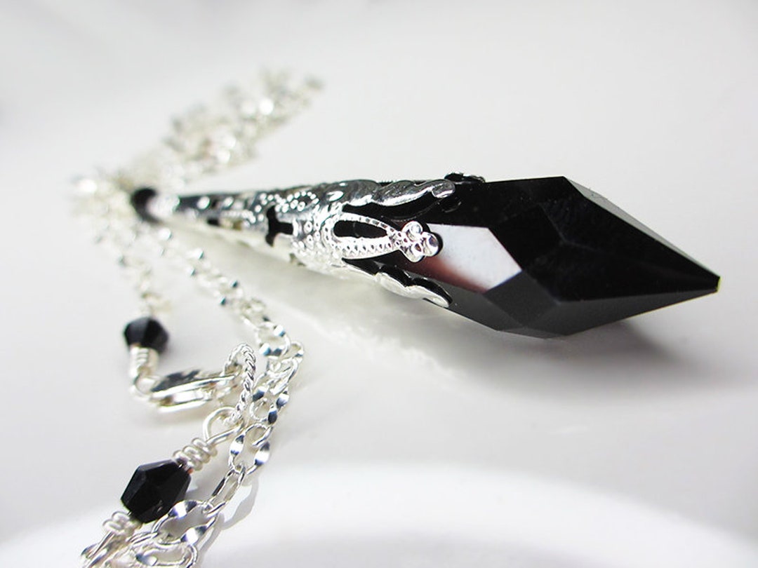 Swarovski Jet Black Necklace Sterling Silver Black Swarovski Crystal ...