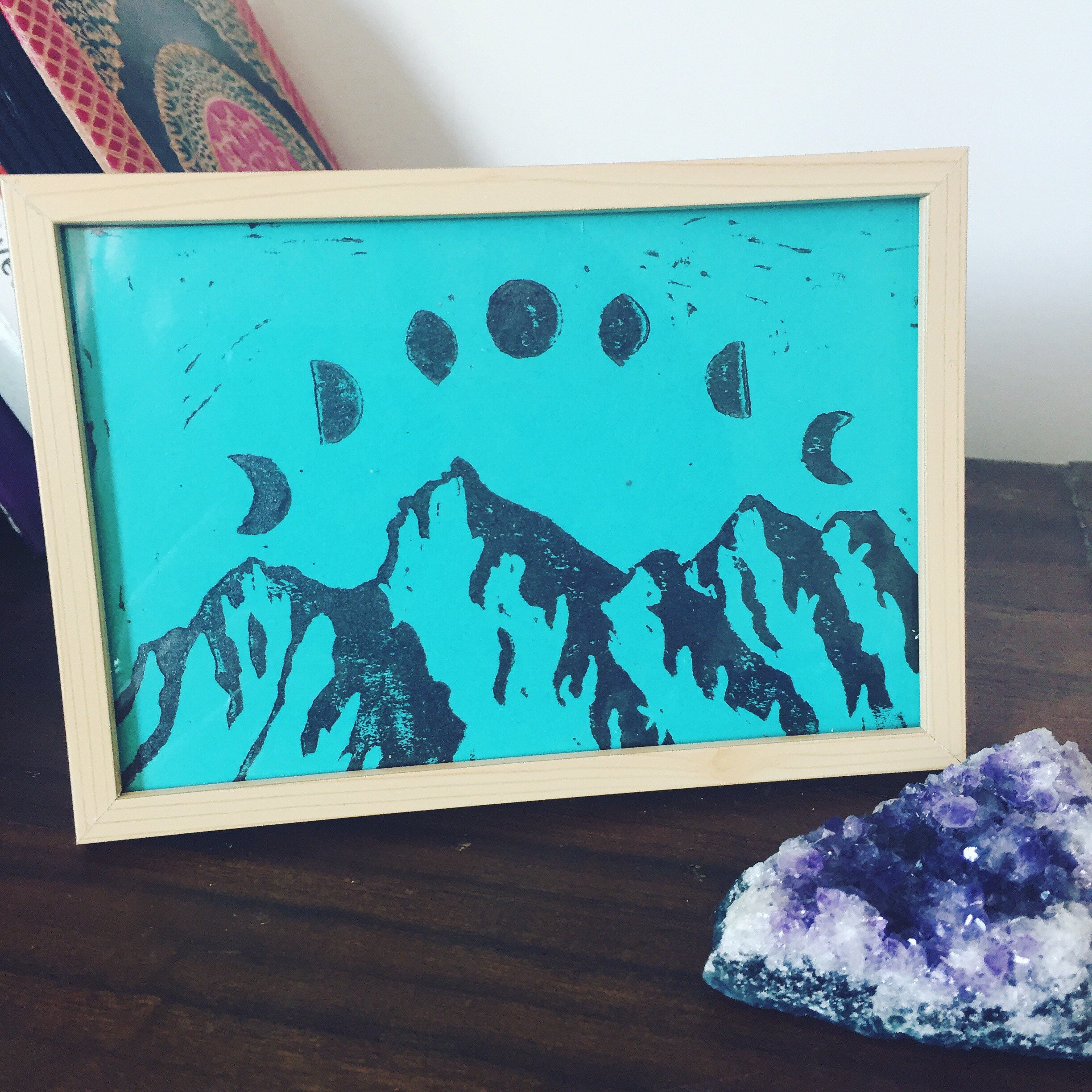 Moon Mountain Linocut Print sold by Gaurav Chopra | SKU 47280896 ...