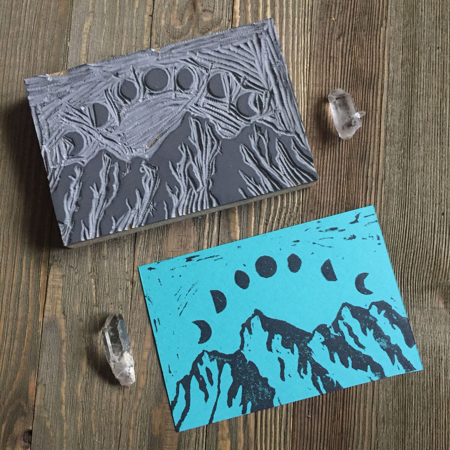 Moon Mountain Linocut Print sold by Gaurav Chopra | SKU 47280896 ...