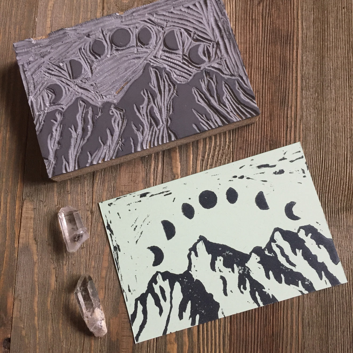 Moon Mountain Linocut Print sold by Gaurav Chopra | SKU 47280896 ...