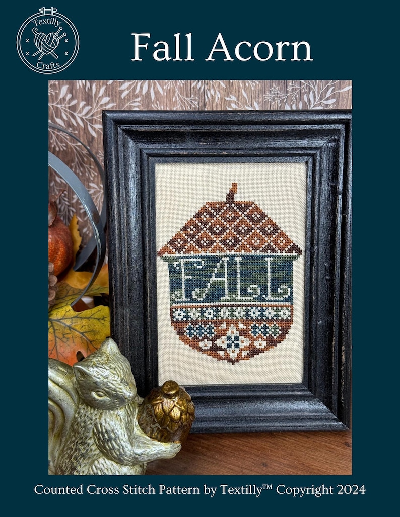 PDF Fall Acorn Cross Stitch Pattern by Textilly - Etsy