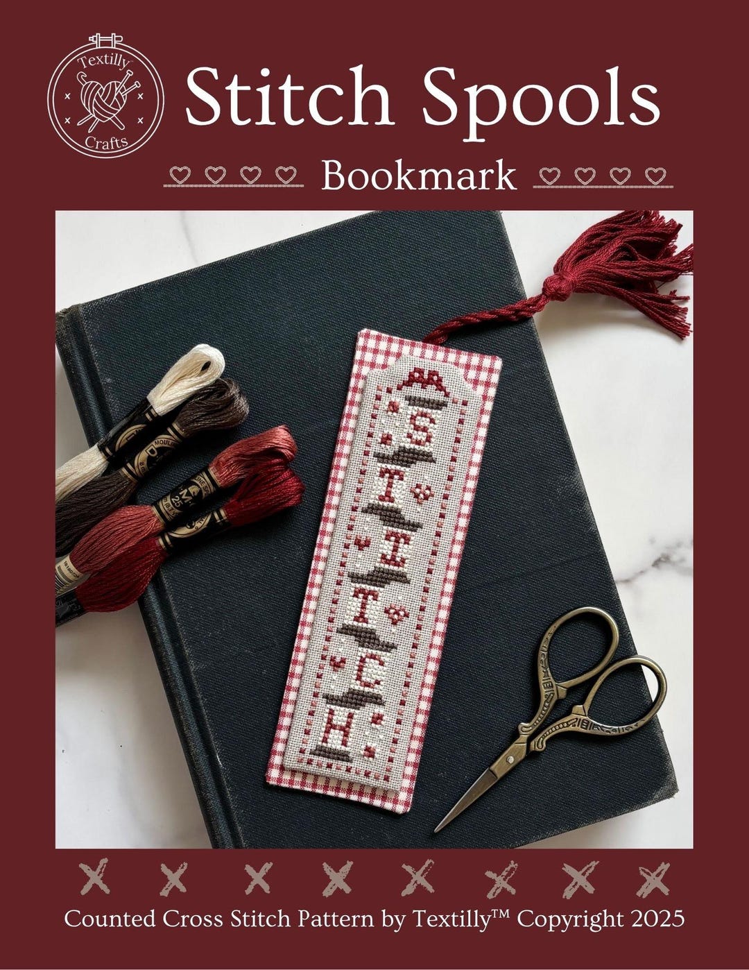 PDF Stitch Spools Bookmark Cross Stitch Pattern by Textilly Crafts - Etsy