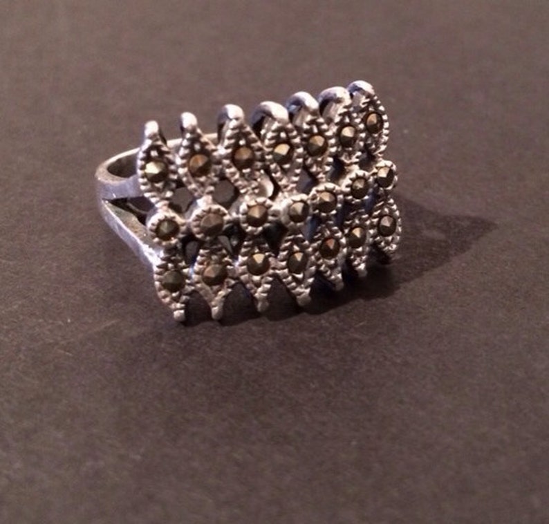 Sterling Silver 925 Marcasite Ring Vintage - Etsy