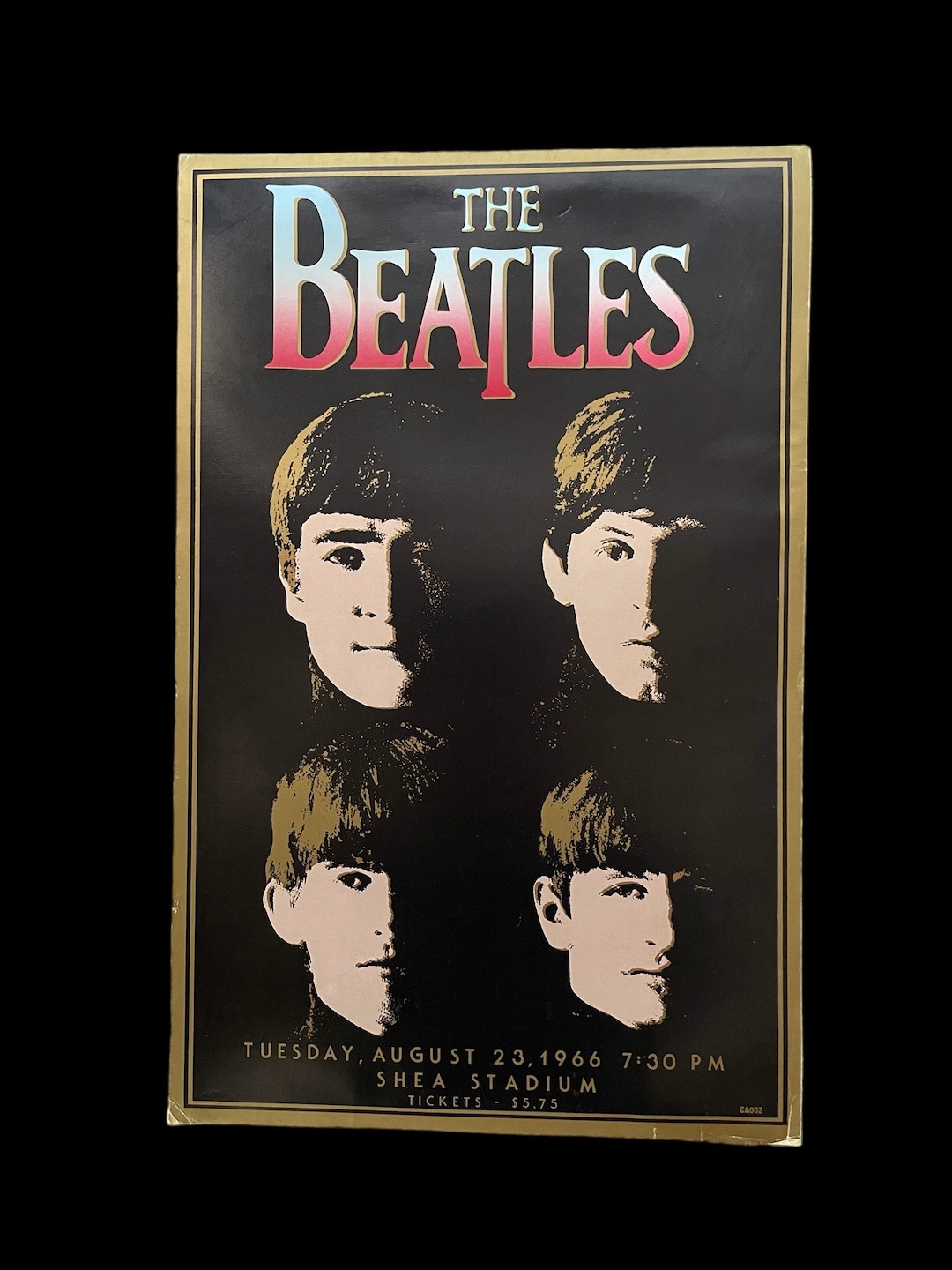 BEATLES Poster 1966 Shea Stadium Original Authentic 20”x 13”. - Etsy