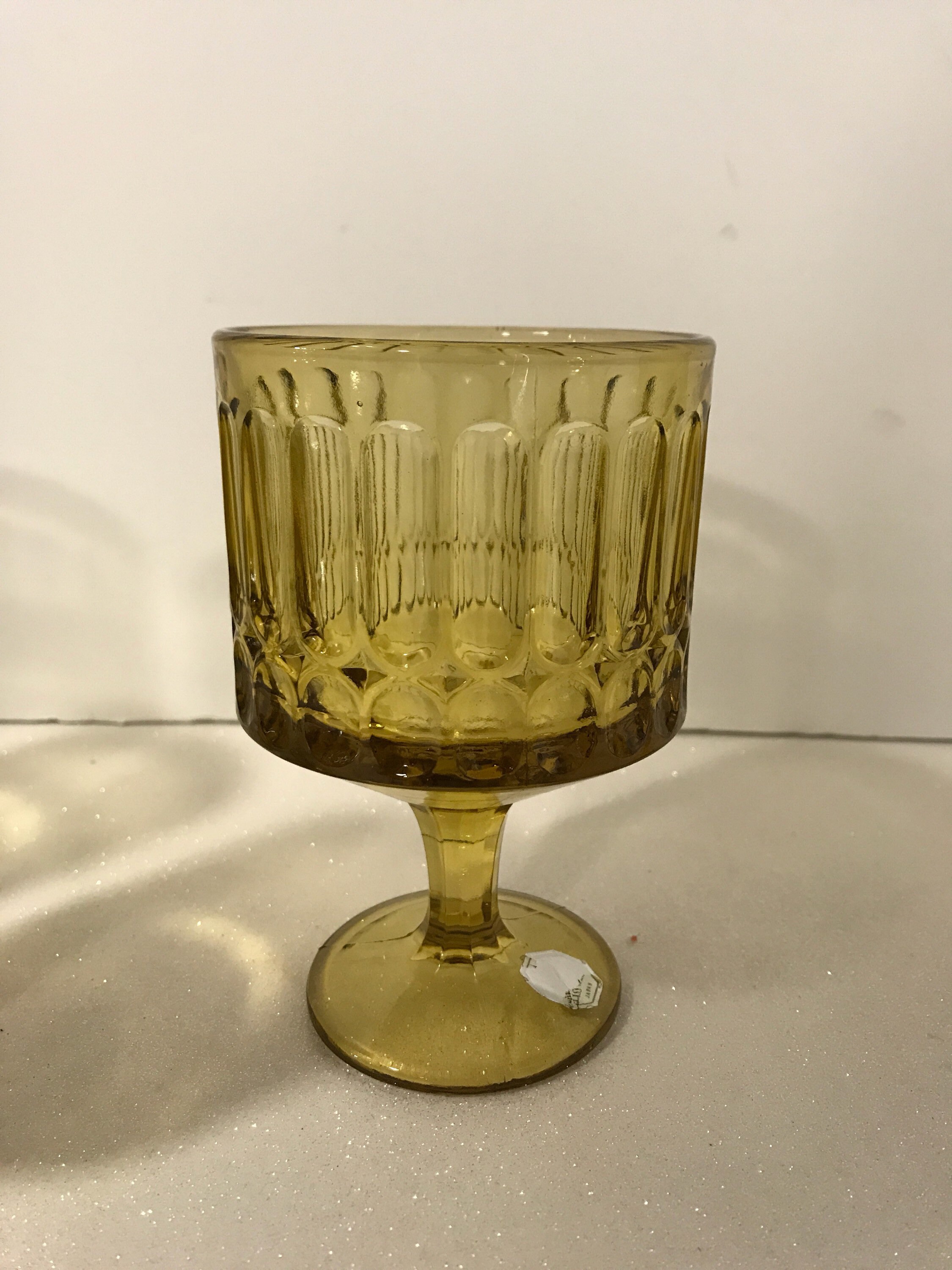 Topaz Independence Sculptural Glass Goblet 4pc Set 10oz | Etsy