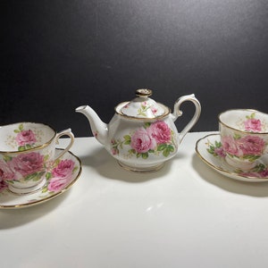 Royal Albert Tea Set "american Beauty" Bone China 5pc Set Includes ...
