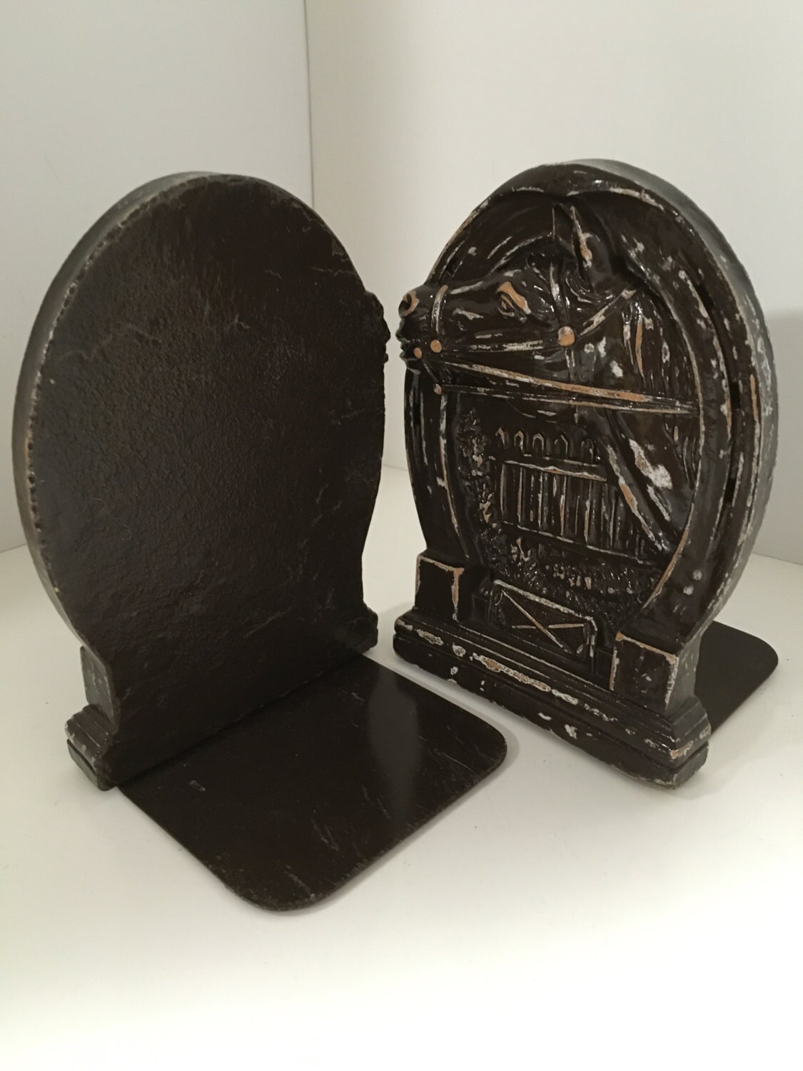 Syroco 1930s Vintage Bookends Hand Painted Distressed Horse - Etsy