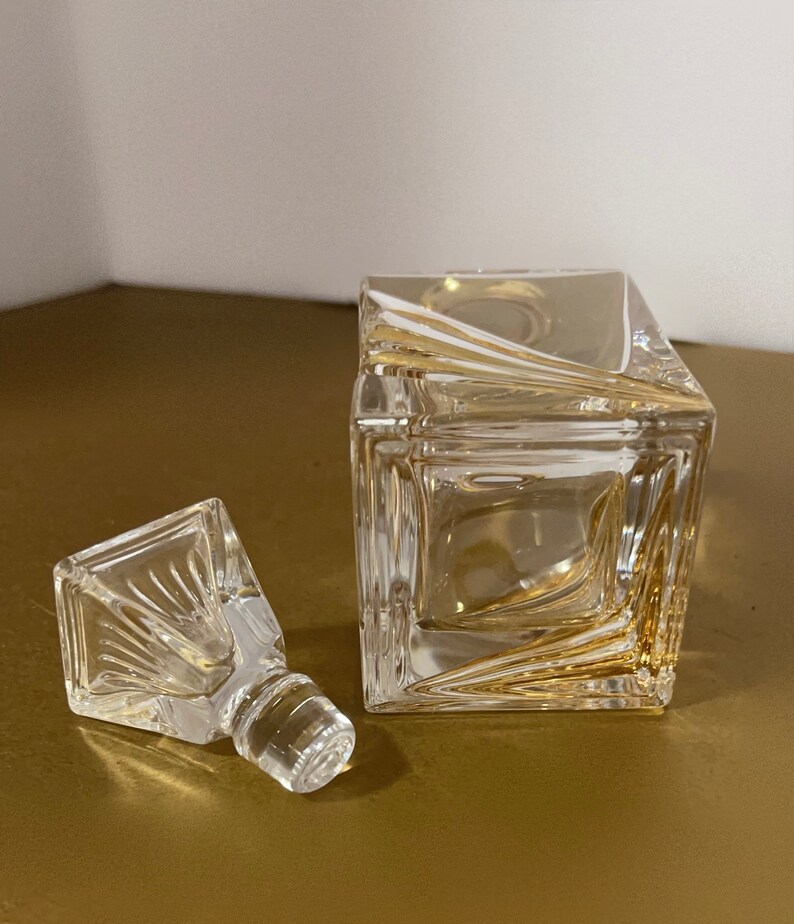 Crystal Modern Perfume Bottle 24k Gold Embellishments Vintage - Etsy