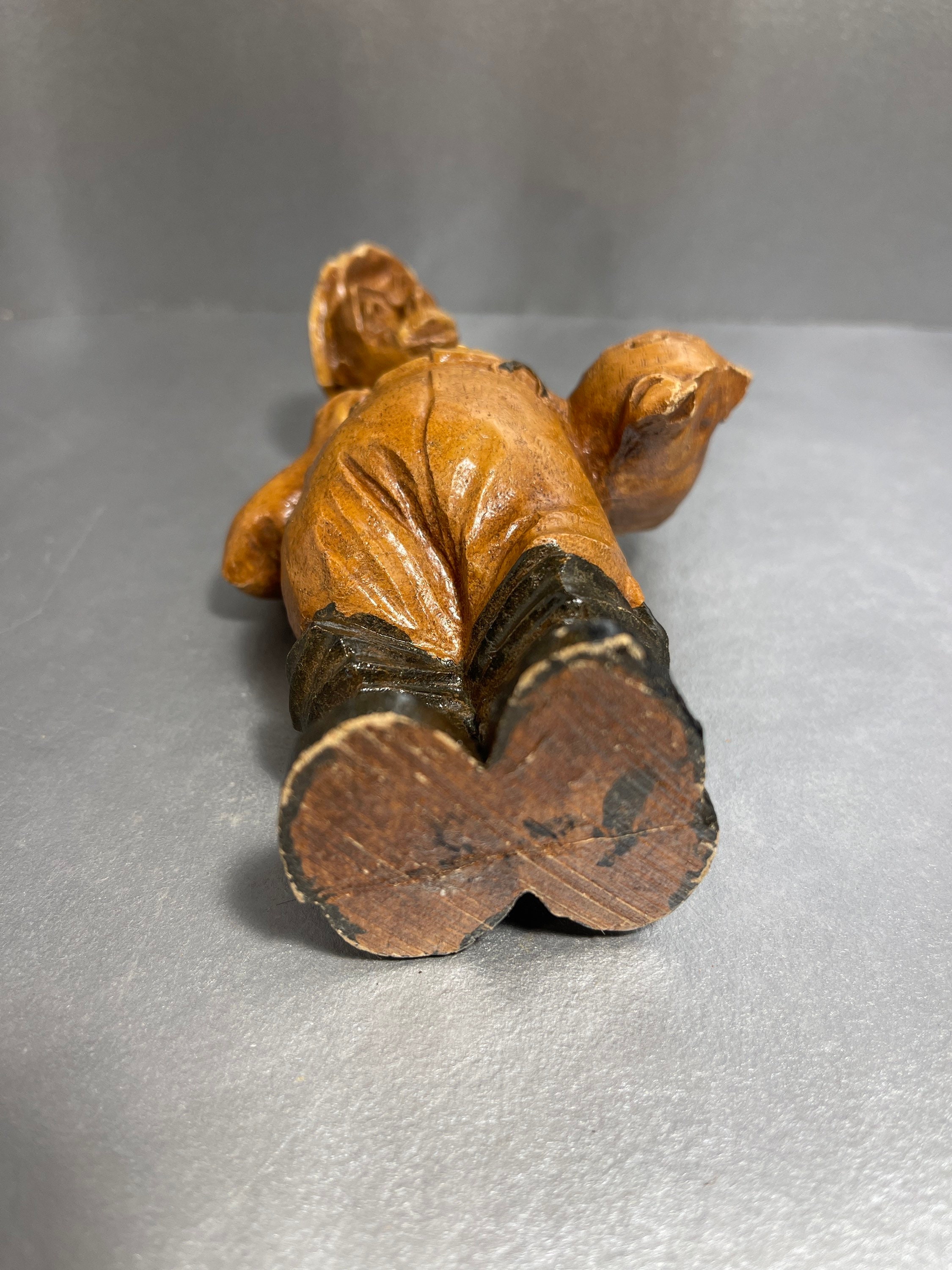 Syroco Wood Vintage Fisherman Figurine with Large Fish | Etsy