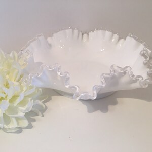 Fenton Silvercrest Ruffled Edge Bowl LARGE 11 1/4" Dia - Etsy