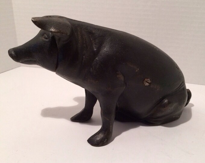 Cast Iron Pig Vintage Large Figurine Doorstop or Fireside Piece - Etsy