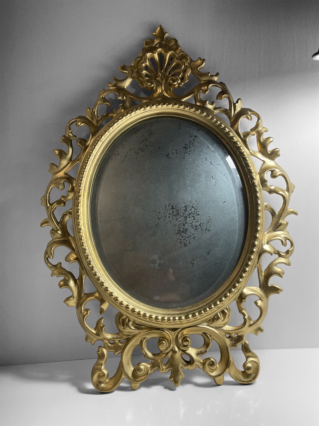 Antique Ornate Accent Vanity Makeup Mirror Heavy Metal Classic Gold - Etsy