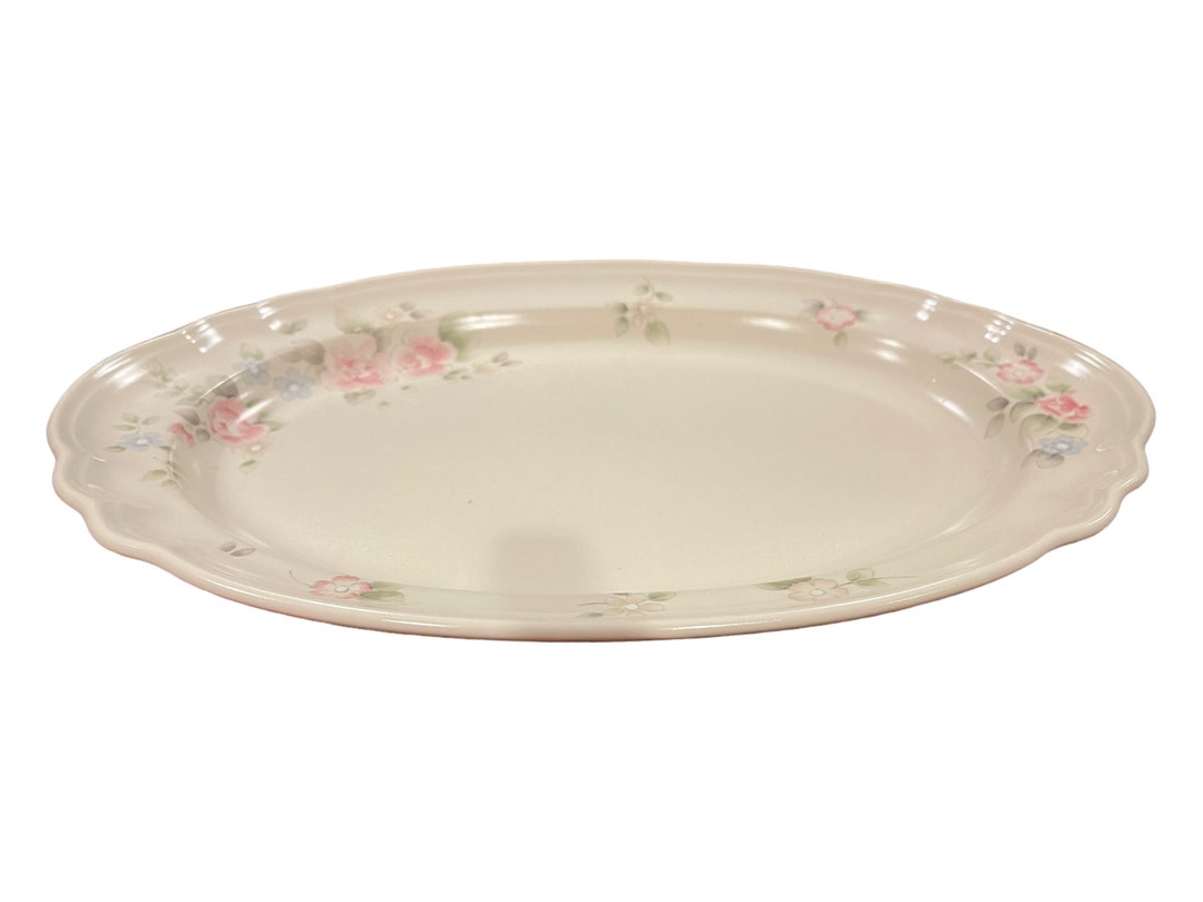 Pfaltzgraff Tea Rose PLATTER 14 3/4" Stoneware Vintage - Etsy
