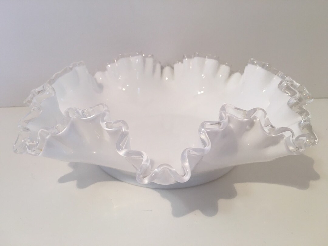 Fenton Silvercrest Ruffled Edge Bowl LARGE 11 1/4" Dia - Etsy