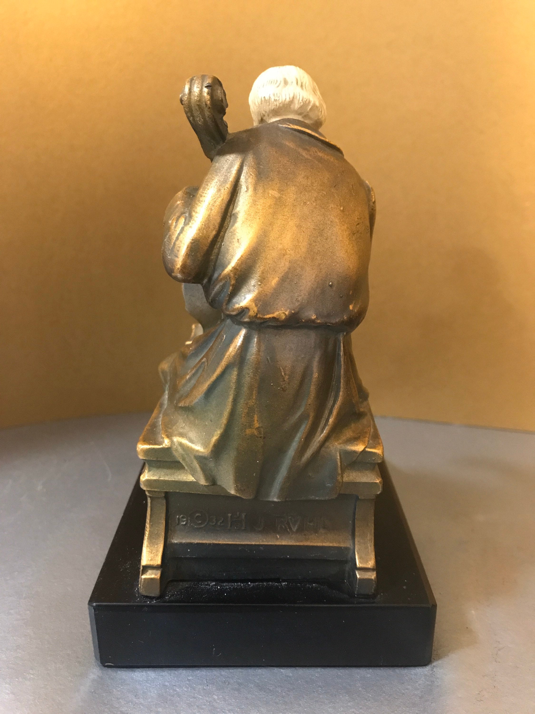 JB Hirsch Ivorine Cellist Bookends 1932 J.Ruhl Bronzed Metal | Etsy