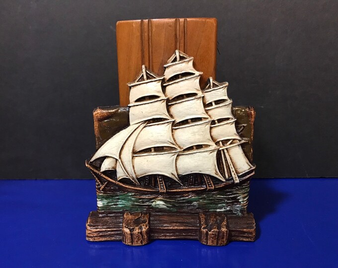 Vintage 1940s Syroco Sailing Ship Collectible Coat Brush and Holder - Etsy