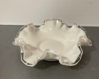 Fenton Silvercrest Ruffled Edge Bowl LARGE 11 1/4 Dia | Etsy