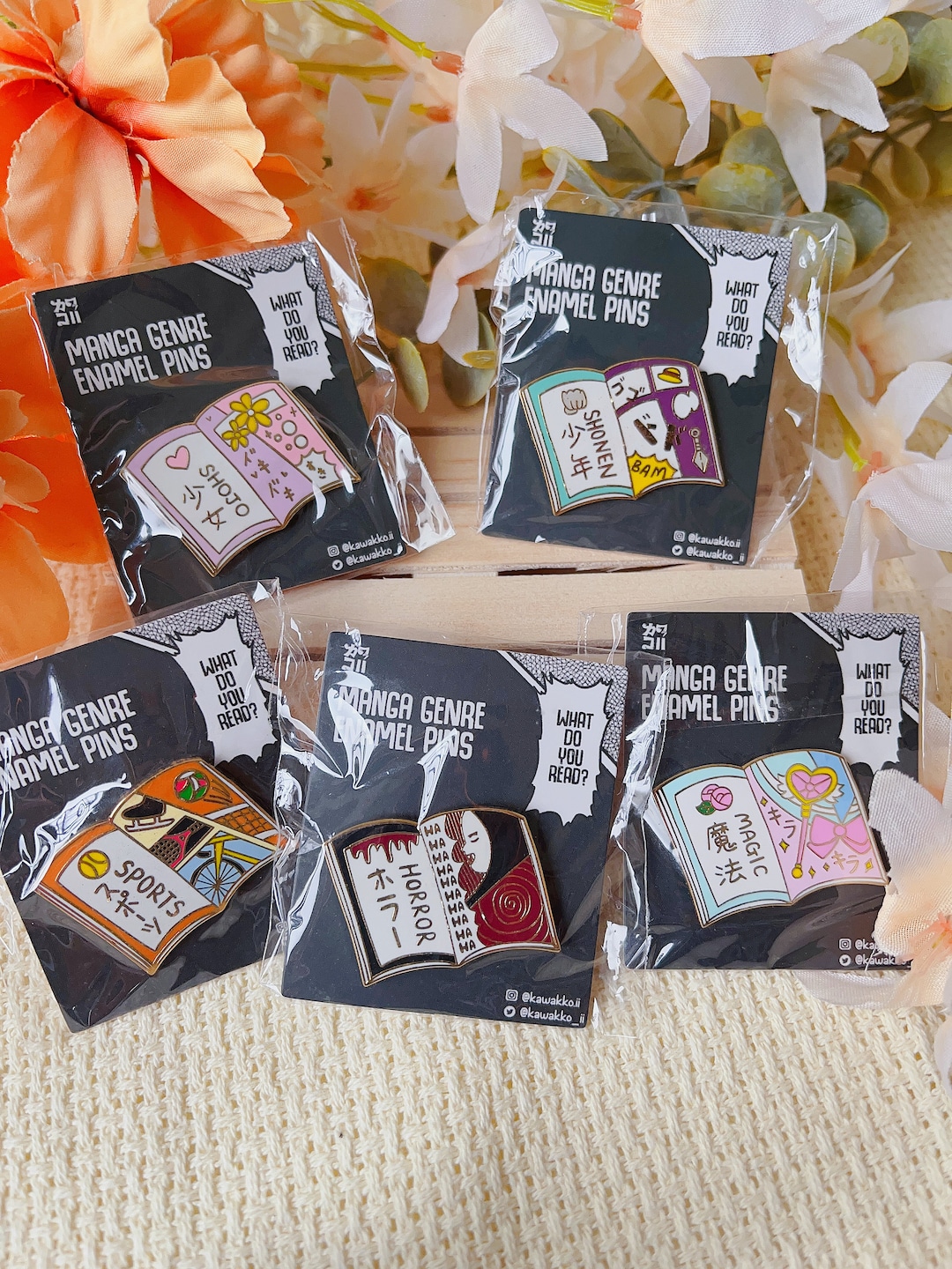 Favourite Genre Anime Manga Pins | Inspired by Anime Manga | Enamel Pin ...