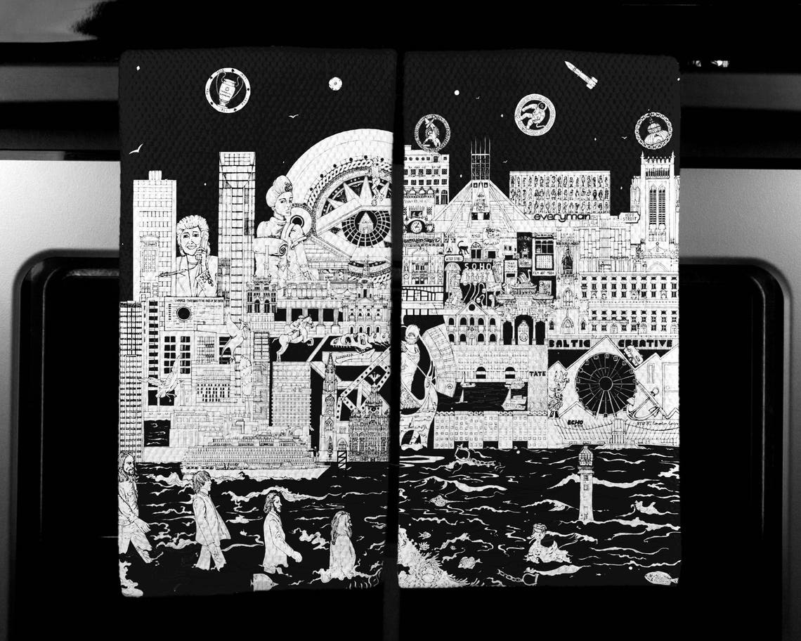 Liverpool Tea Towel | Liverpool City Skyline | New Home Gift ...