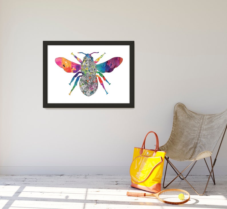 Manchester Bee Print Manchester Wall Art Worker Bee Digital Print ...