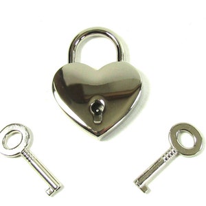 Large Heart Shaped Nickel Chrome Padlock With Working Keys - Etsy