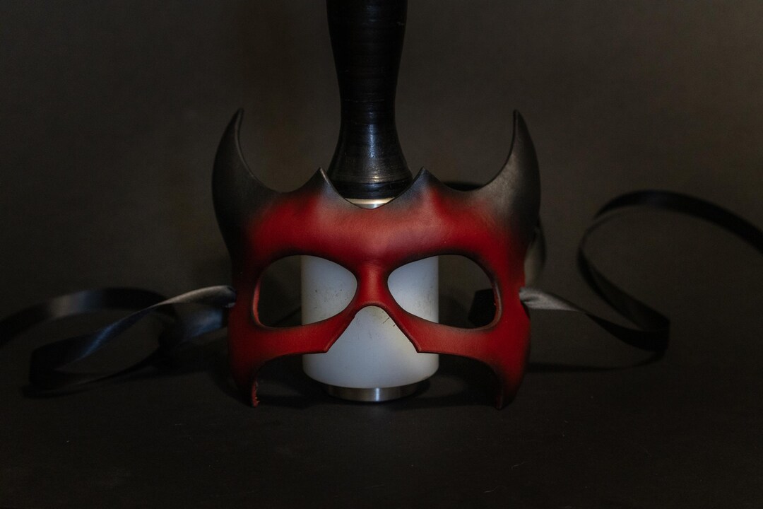 Handmade Leather Demon Mask - Cosplay, Halloween, LARP, Masquerade ...