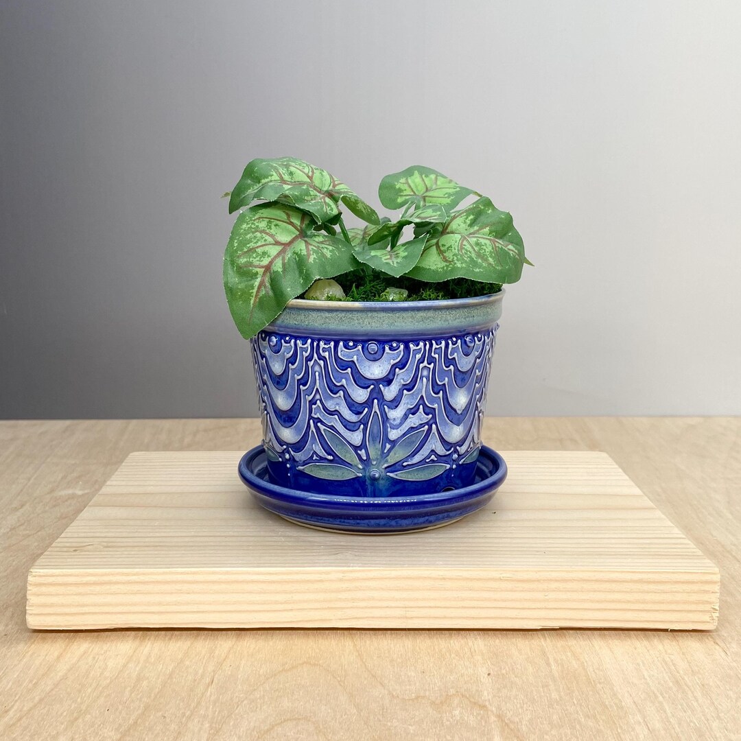 Small Ceramic Planter – Planter With Attached Bottom - Art Nouveau ...