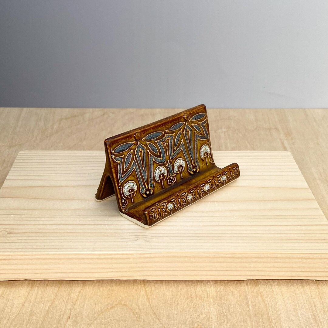 Ceramic Cell Phone Holder Phone Stand for Desk Dragonfly Design Slip ...