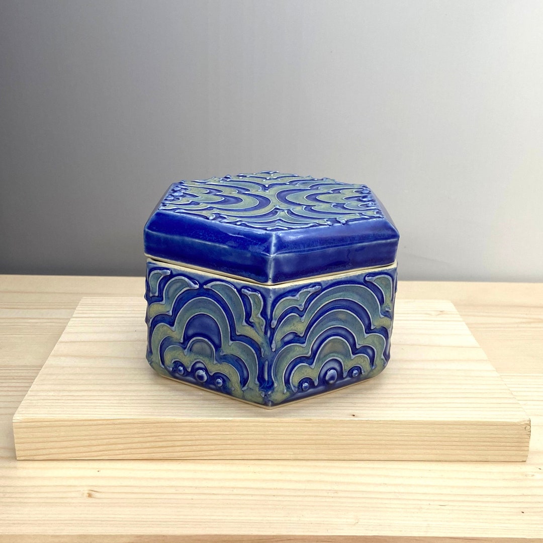 Ceramic Treasure Box Jewelry Organizer Art Nouveau - Etsy