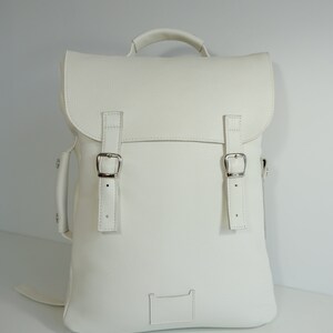 Milky White Large Leather Backpack Rucksack / in Stock / Leather ...