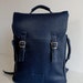 Dark Blue Large Leather Backpack Rucksack Handmade/ in Stock / Leather ...