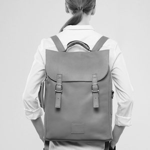 Milky White Large Leather Backpack Rucksack / in Stock / Leather ...