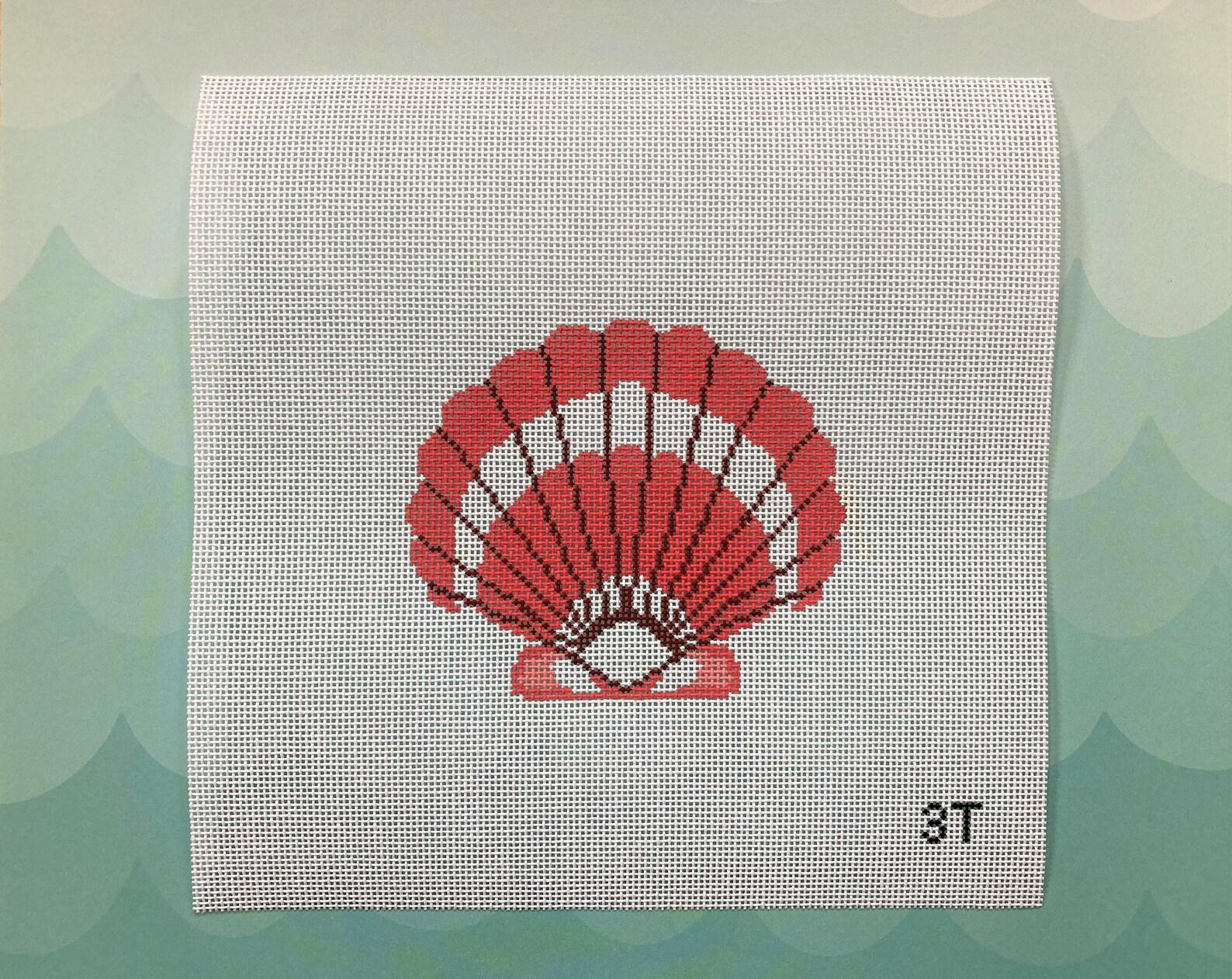 Coral Seashell Handpainted Needlepoint Canvas - Etsy