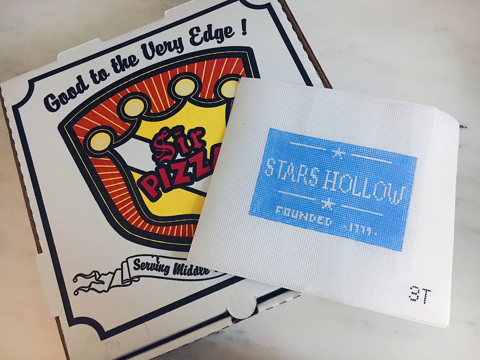 Stars Hollow Sign Handpainted Needlepoint Canvas - Beginner Friendly ...