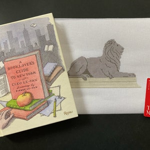 New York Public Library Lion Handpainted Needlepoint Canvas - Etsy
