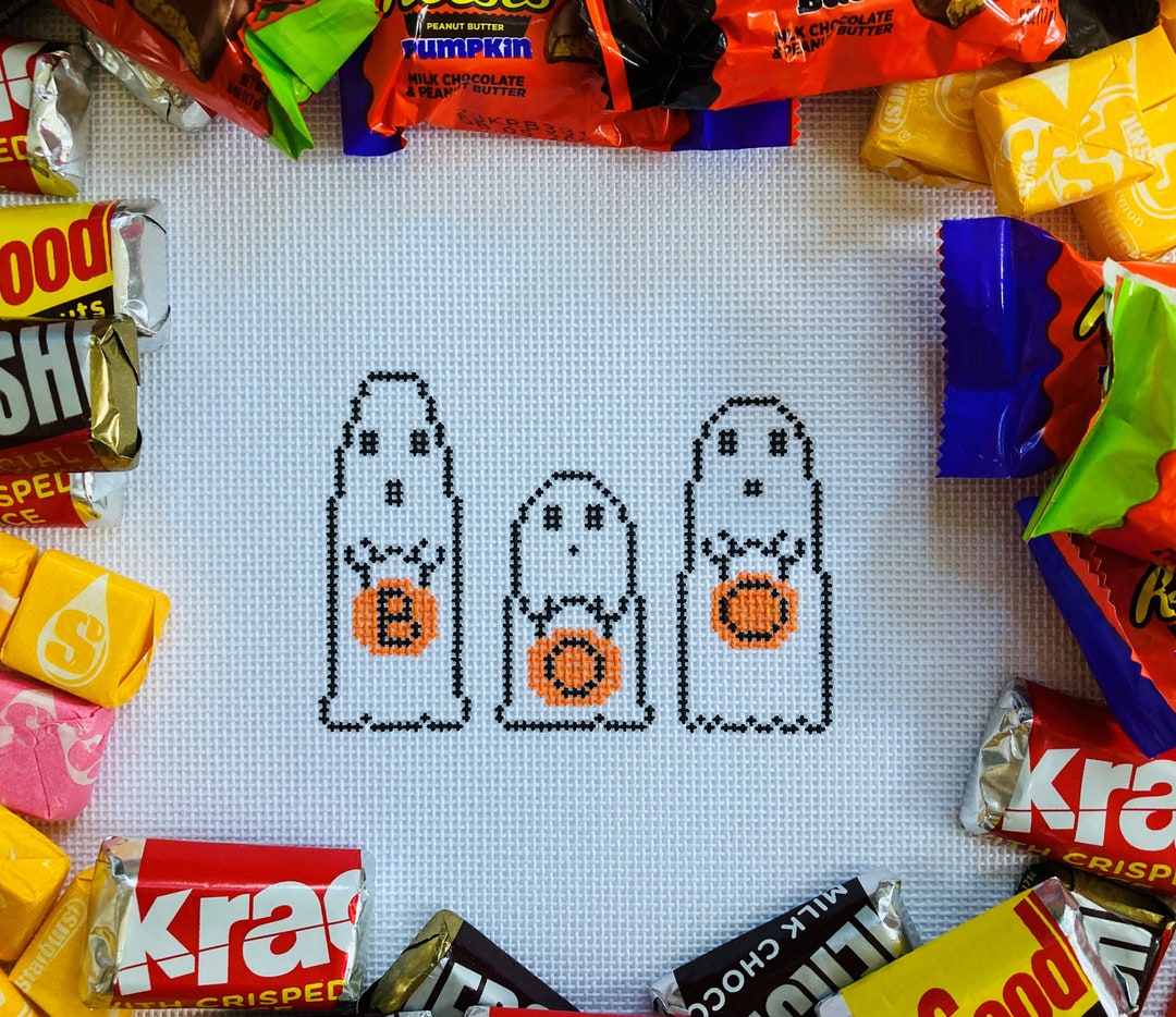 Trick or Treating Ghosts Handpainted Needlepoint Canvas - Beginner ...