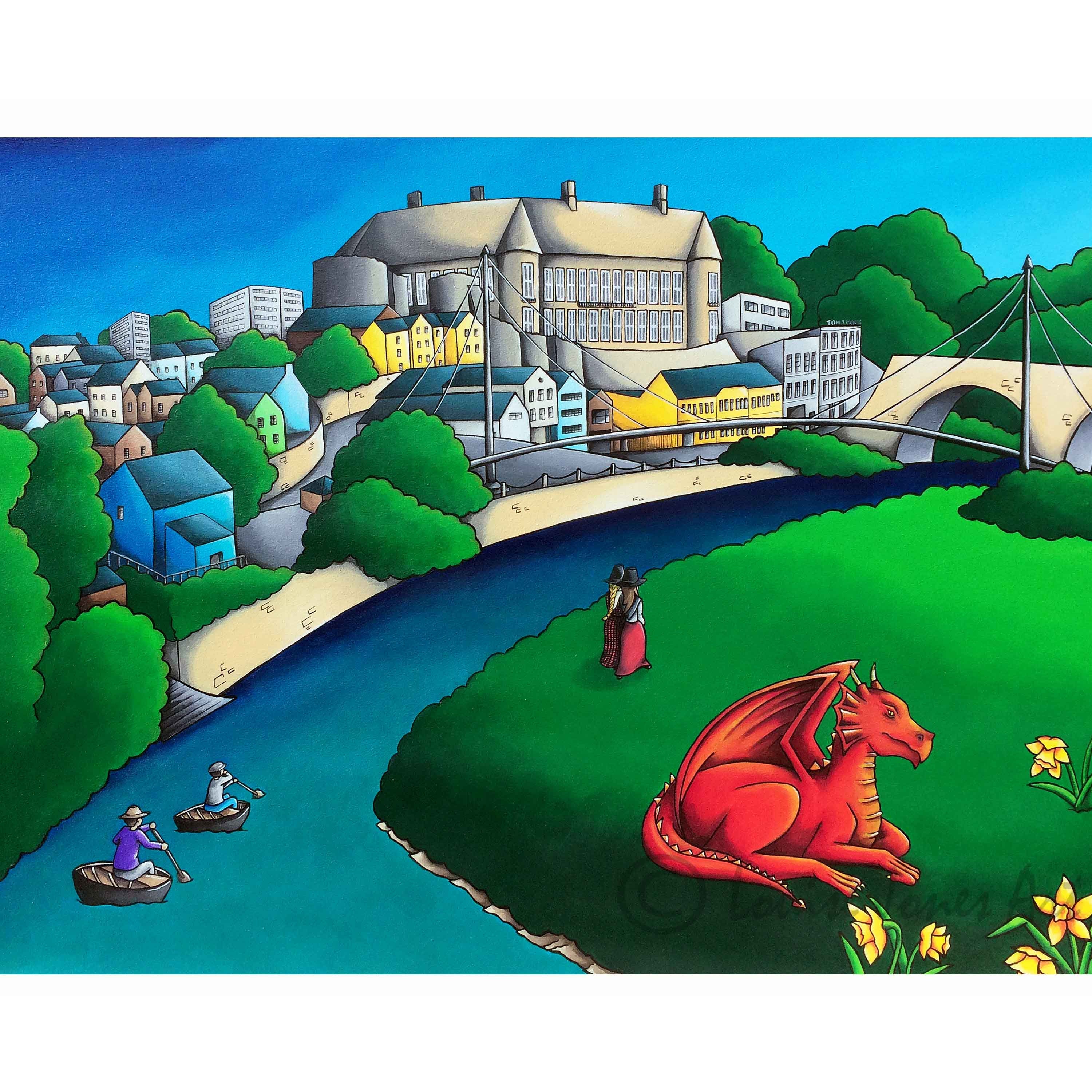 Carmarthen Art Print Wales. by Louise Jones Art Travel Print - Etsy UK